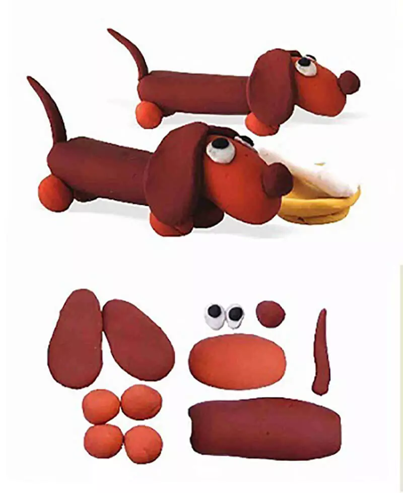 En hund fra plastinsk. Hvordan lage en hund fra plasticine? 2313_23