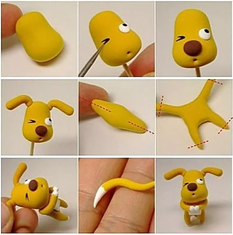 En hund fra plastinsk. Hvordan lage en hund fra plasticine? 2313_24