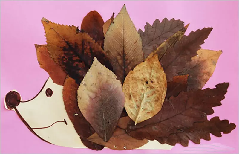 Artesanía de hojas. Las artesanías de las hojas de otoño lo hacen usted mismo. 2314_7