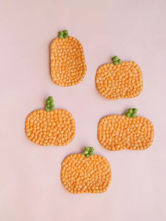 Autumn applique from cereals with their own hands