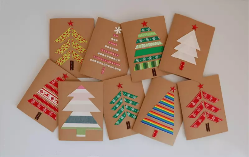 Le carte del nuovo anno fanno da te con gli alberi di Natale 2460_1