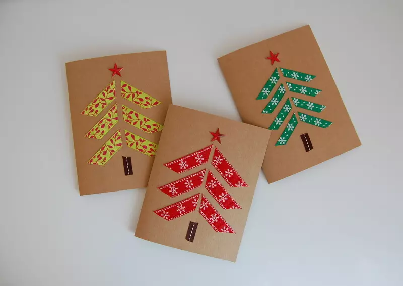 Cartões de ano novo fazem você mesmo com árvores de Natal 2460_4