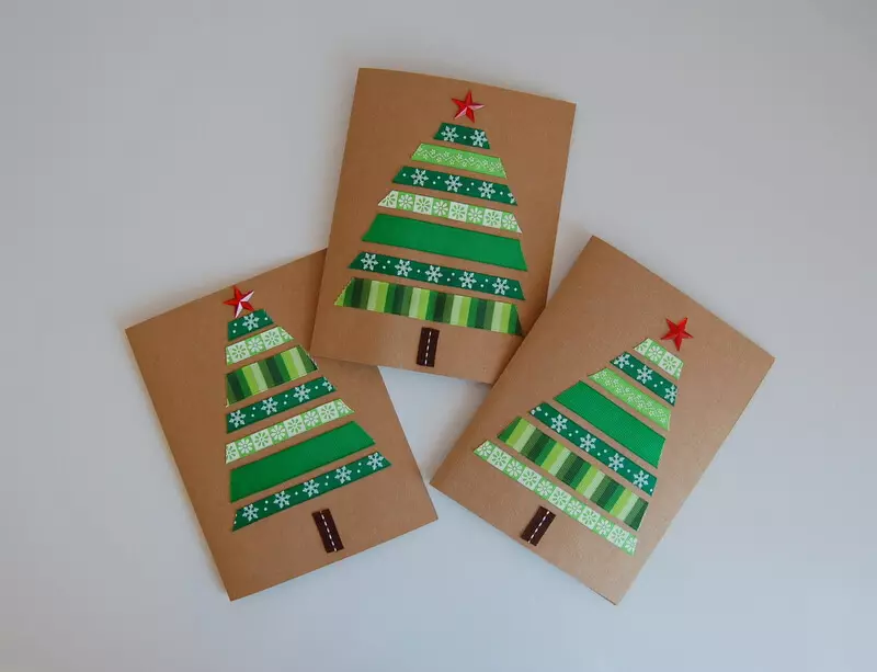 Neujahrskarten machen es selbst mit Weihnachtsbäumen 2460_5