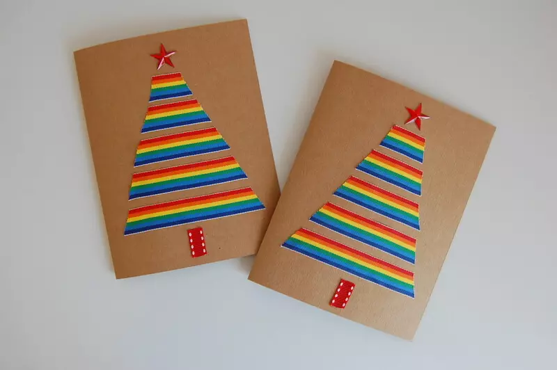 Cartões de ano novo fazem você mesmo com árvores de Natal 2460_6