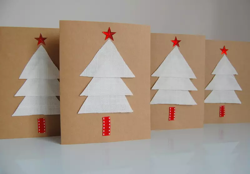 Cartões de ano novo fazem você mesmo com árvores de Natal 2460_9