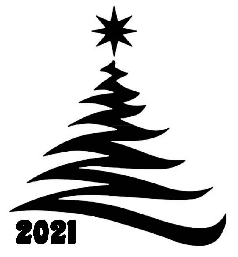 Estênceis de Ano Novo 2021 para cortar, nas janelas 249_14