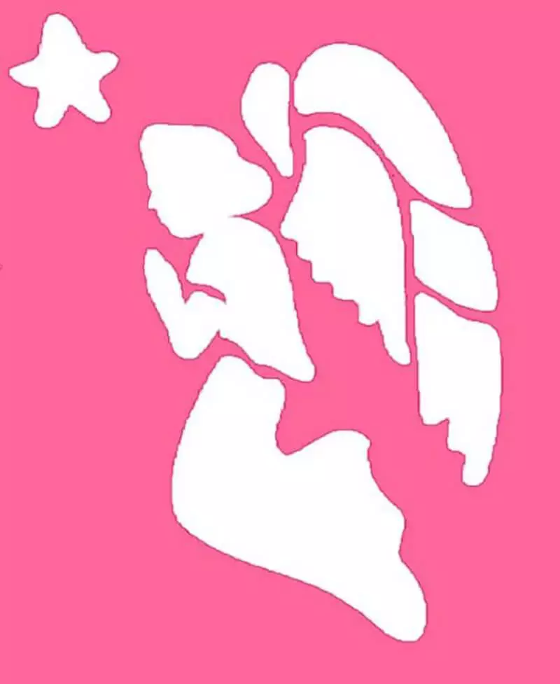 Stencil angel. Angel stencil para sa pagputol ng papel 2513_25