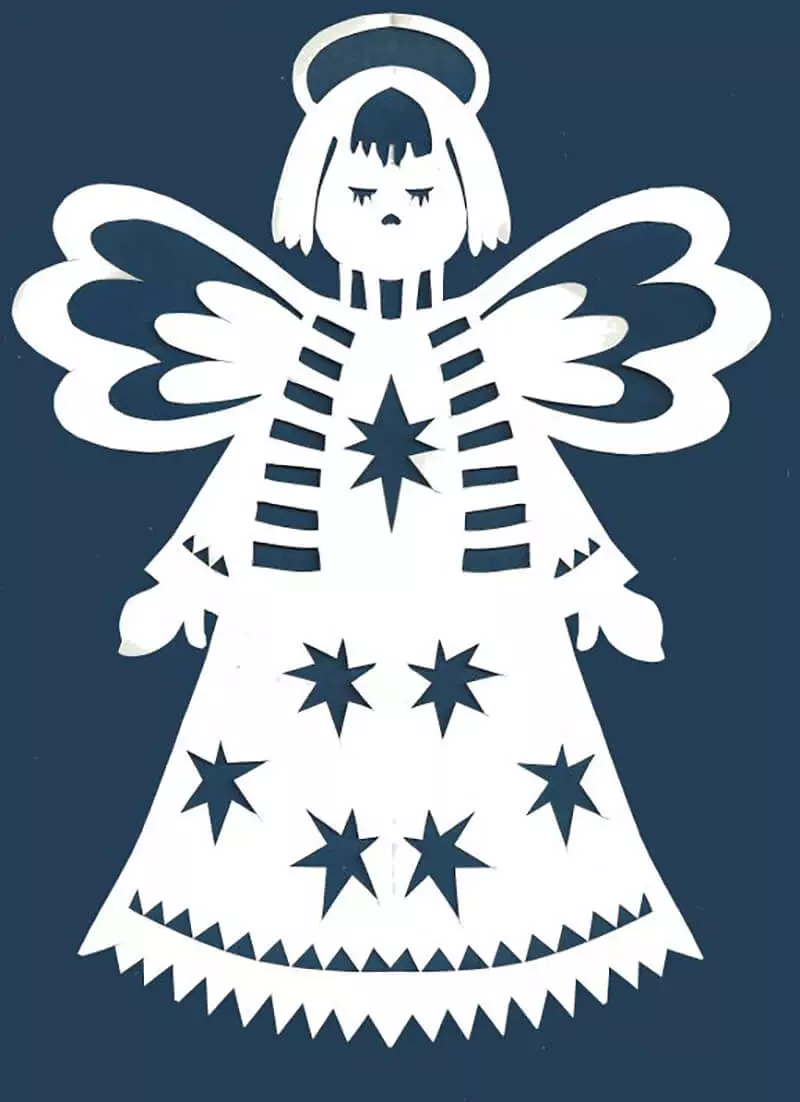 Stencil angel. Angel stencil para sa pagputol ng papel 2513_30