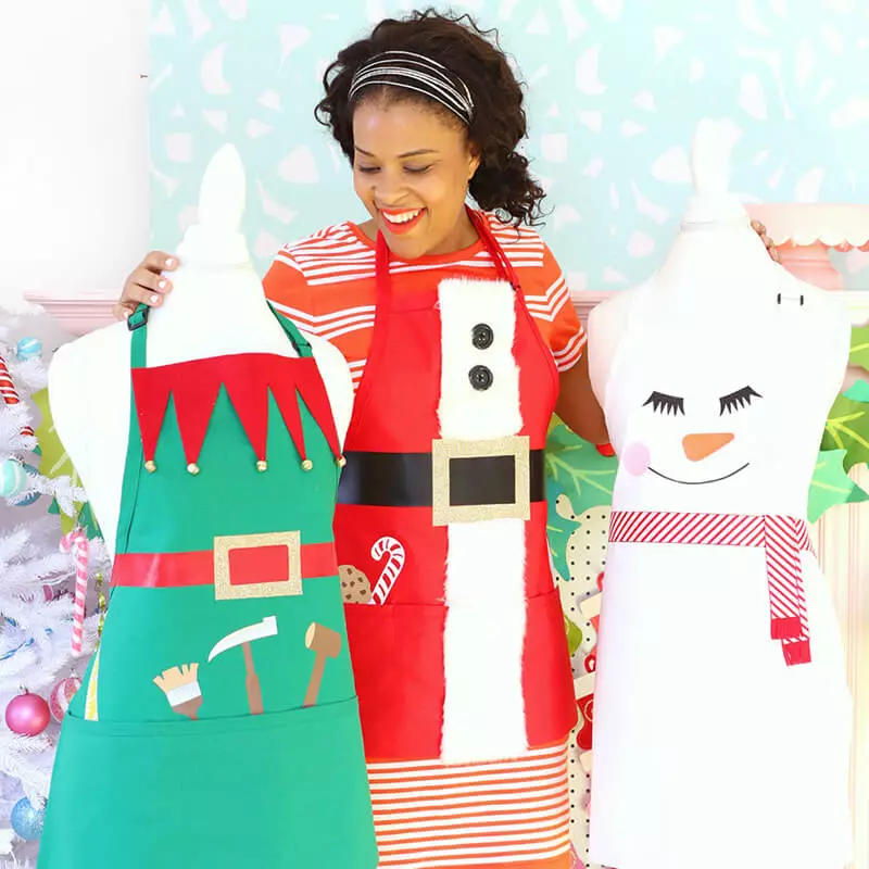 Delantal de Ano Novo: Papá Noel, Elf Christmas e Snowman 2539_1