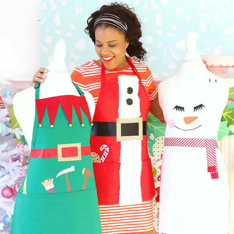 Apron Taun Anyar: Santa Claus, Natal Elf lan Snowman 2539_1