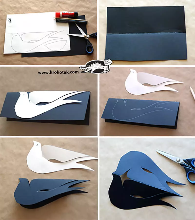 Paper swallow. How to make a swallow with your own hands? 2564_21