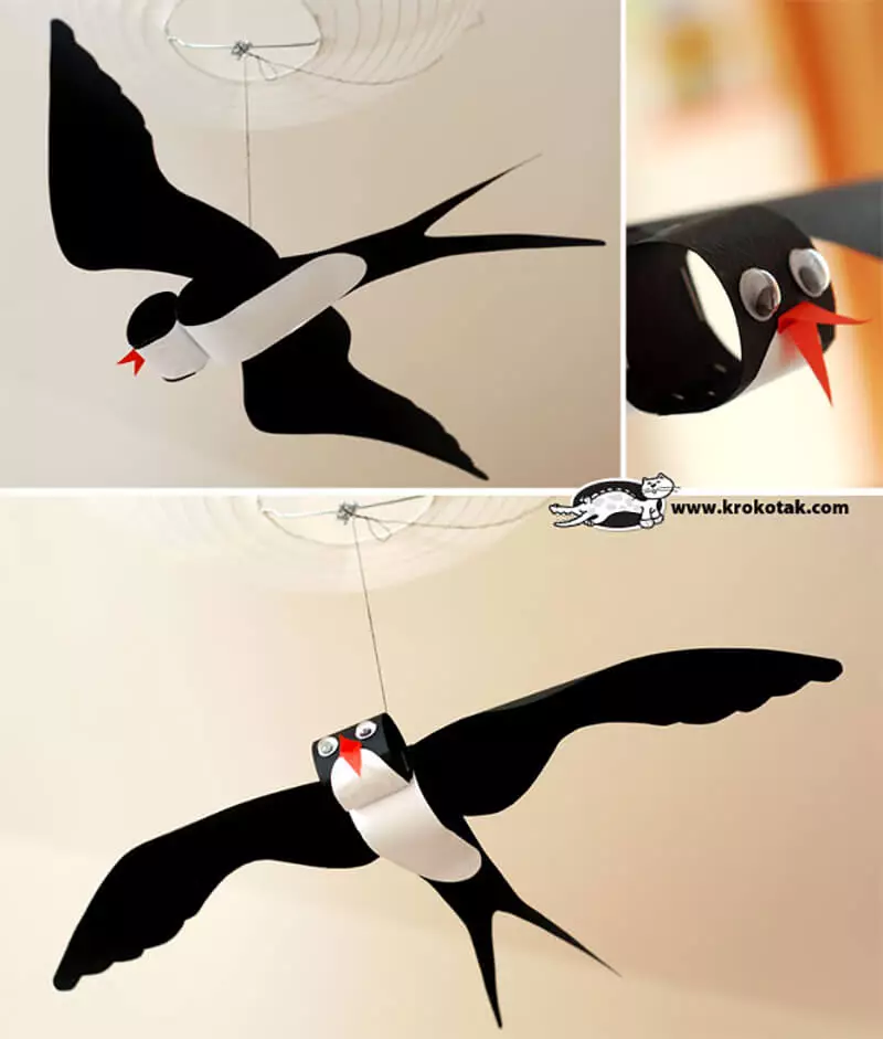 Paper swallow. How to make a swallow with your own hands? 2564_8