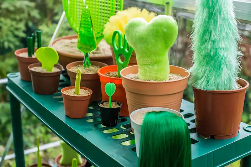 Plantas plásticas. Plantas de plástico da casa fazem você mesmo