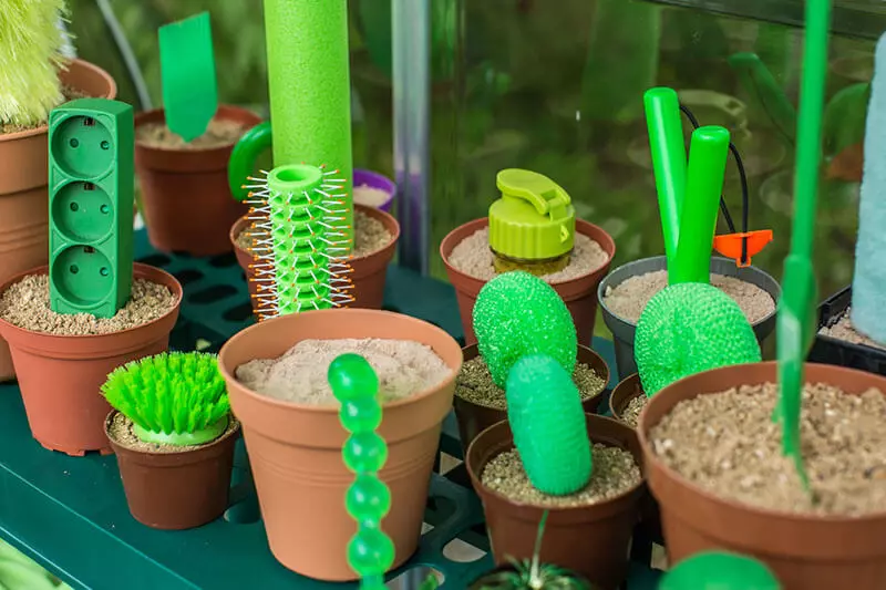 Plantas plásticas. Plantas de plástico da casa fazem você mesmo