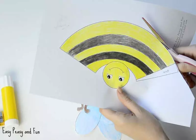 Butterfly and a bee of paper with their own hands