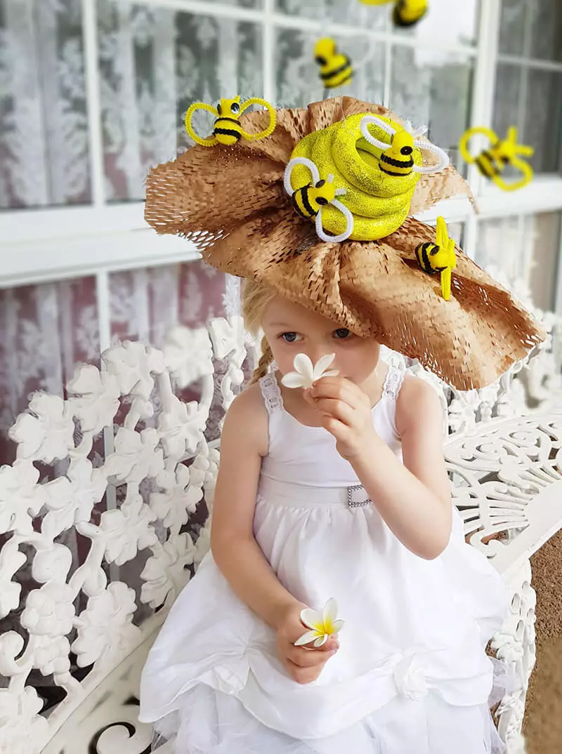 Sombrero para la niña con sus propias manos. Sombrero original para niñas con abejas 2684_2