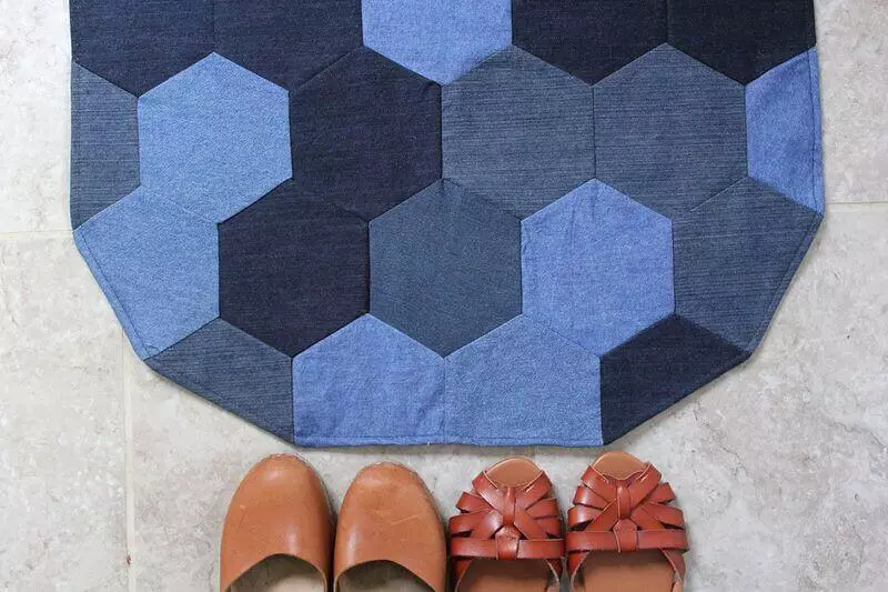 Jeans RUG. Denim-tapiŝo faras ĝin vi mem 2693_5