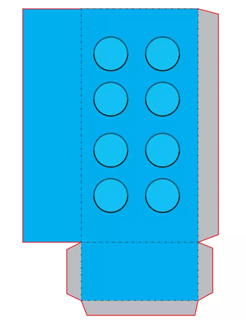 Pakke vir springmielies in die vorm van LEGO (LEGO) doen dit self