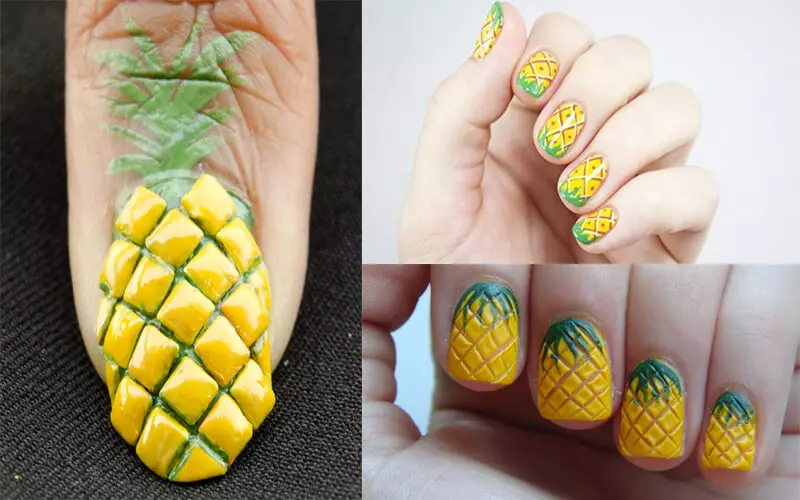 I-Manicure nge-pineapple inyathelo ngesandla 2714_1