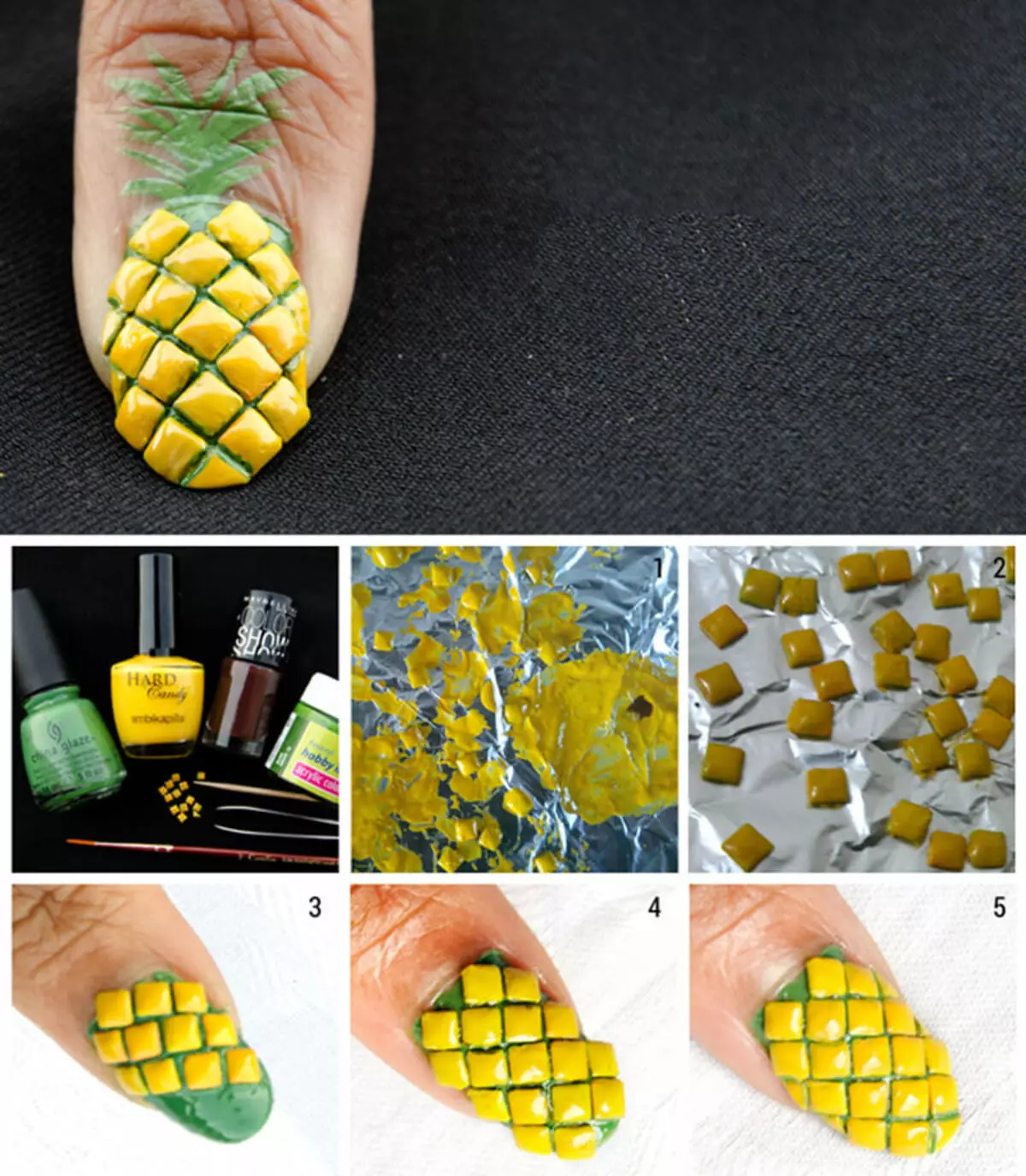 I-Manicure nge-pineapple inyathelo ngesandla 2714_12