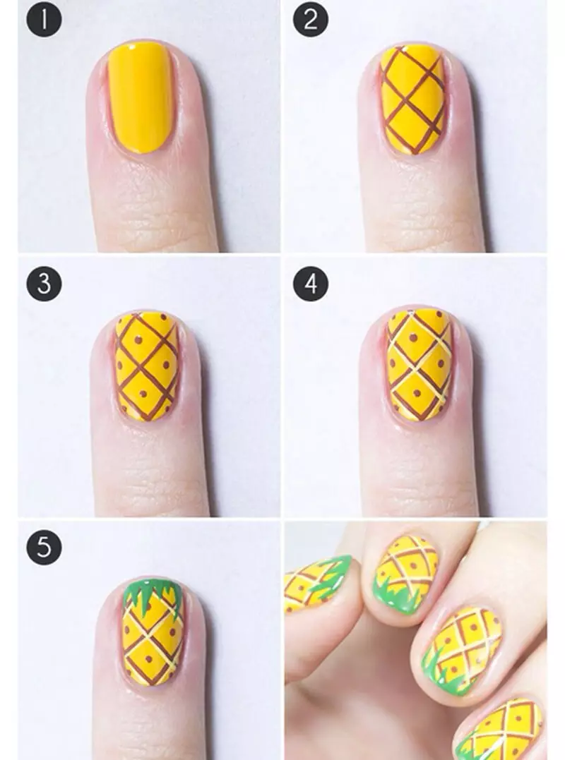Manicure con ananas passo a mano 2714_13