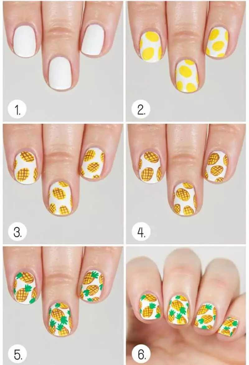 Manicure with pineapple step by hand 2714_14