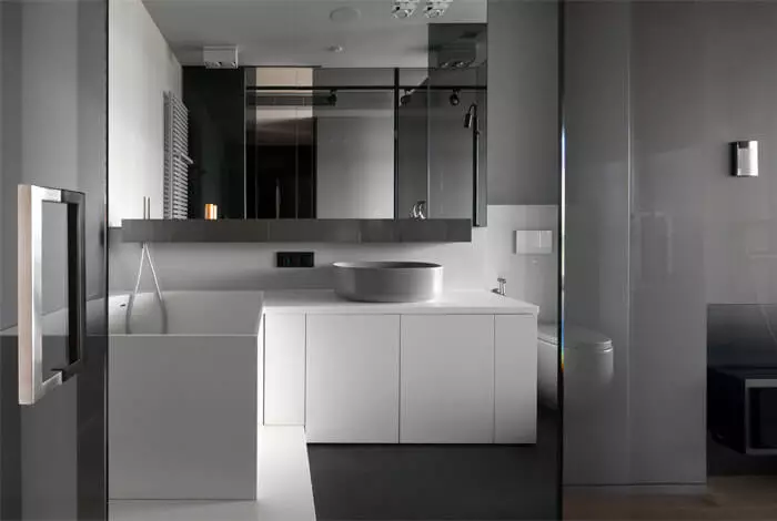Dizajn modern apartament. Stil minimalism në brendësi 2827_12