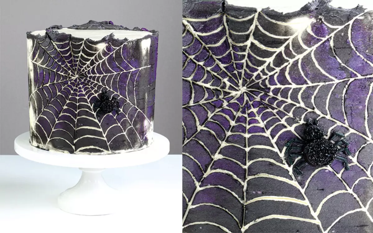 Cake Web. Bagaimana untuk menghiasi kek oleh web? 2849_1