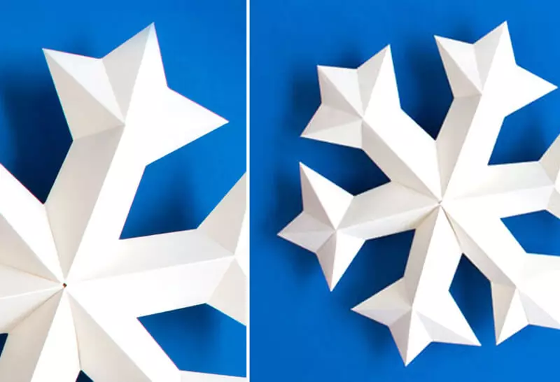 TomoTric Snowflake. Mga TomoTric Snowflakes (3D) gikan sa papel nga adunay kaugalingon nga mga kamot 2924_9