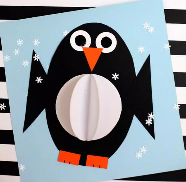Penguin doe het zelf. Hoe een pinguïn van papier te maken? 2942_2