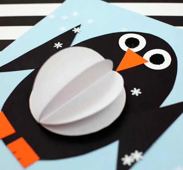 Penguin doe het zelf. Hoe een pinguïn van papier te maken? 2942_3