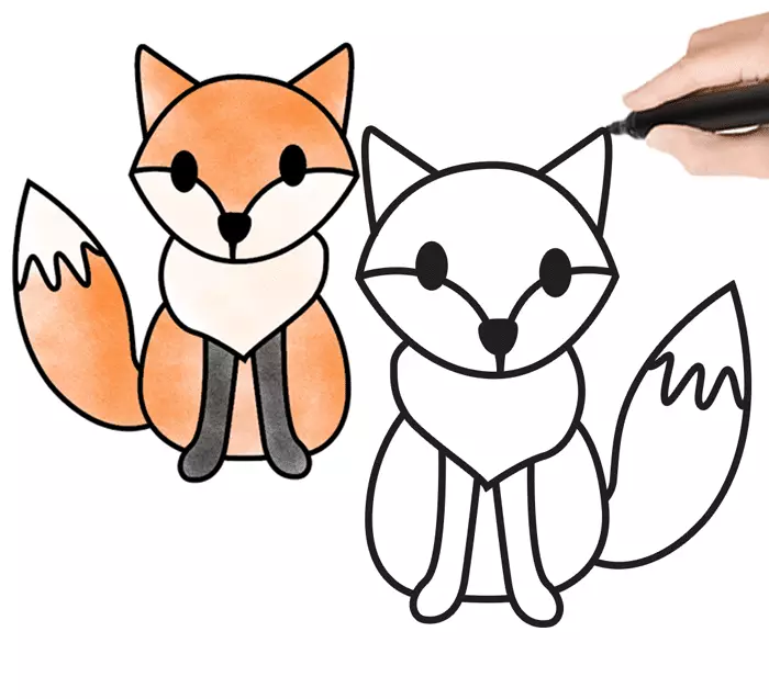 Disegno di volpe. Come disegnare una volpe per un bambino con una matita? 2958_1