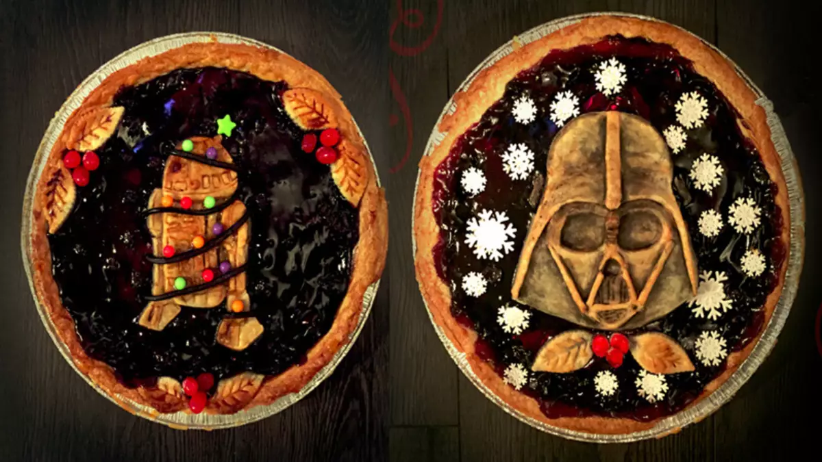 Бялууг хэрхэн чимэглэх вэ? Оддын дайн pie: Darth Vader ба R2-D2