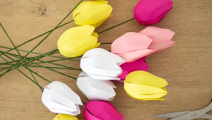 Tulipány Urob si sám. Ako urobiť tulipán papiera? 3016_10