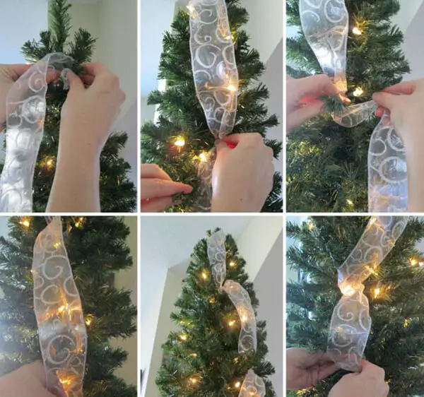Wie dekorieren Sie den Weihnachtsbaum mit einem Band? 309_4