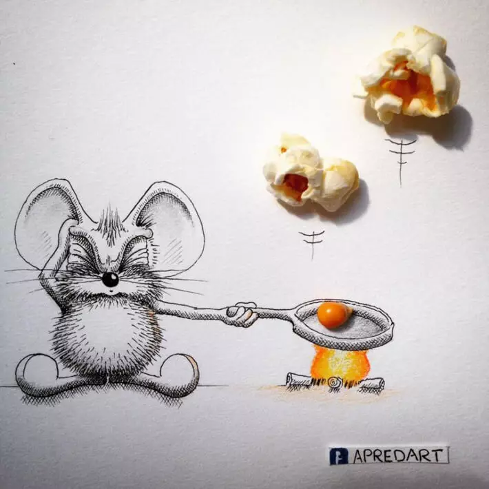 Dibujo del ratón. Dibujos de lápiz inusuales 3107_11