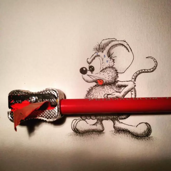 Dibujo del ratón. Dibujos de lápiz inusuales 3107_18