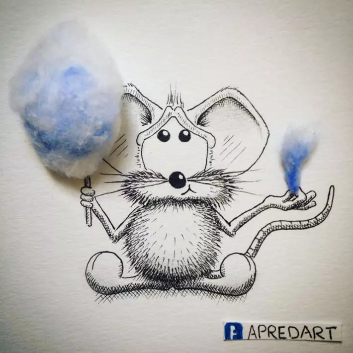 マウス描画珍しい鉛筆の絵 3107_19
