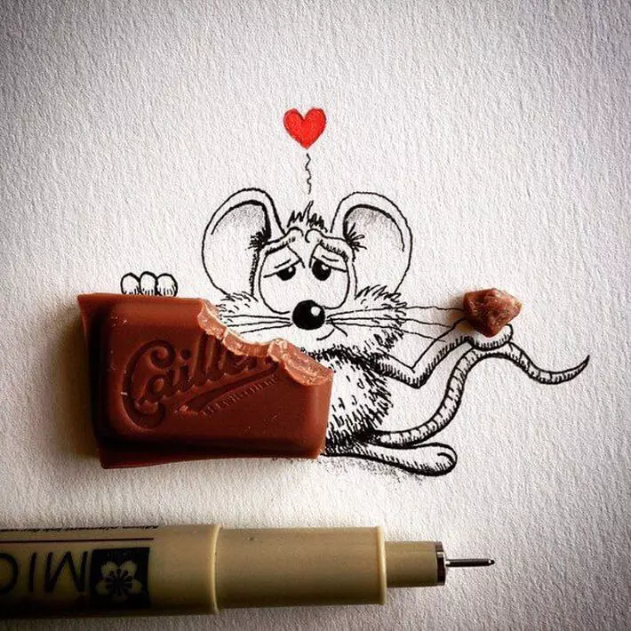 Σχέδιο ποντικιού. Ασυνήθιστα σχέδια μολύβι 3107_3