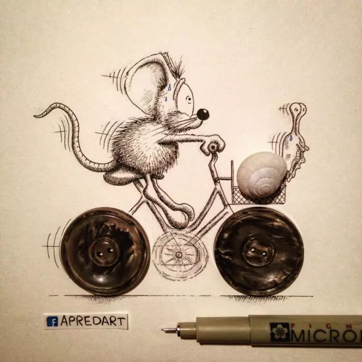 Σχέδιο ποντικιού. Ασυνήθιστα σχέδια μολύβι 3107_9