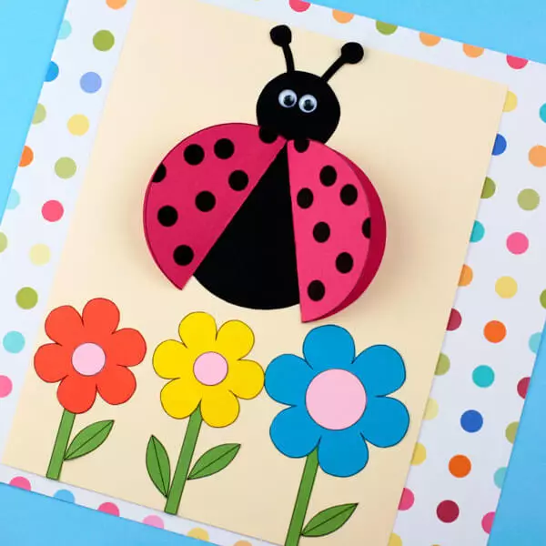 Ladybug aplikācija no krāsaina papīra ar savām rokām 3138_11