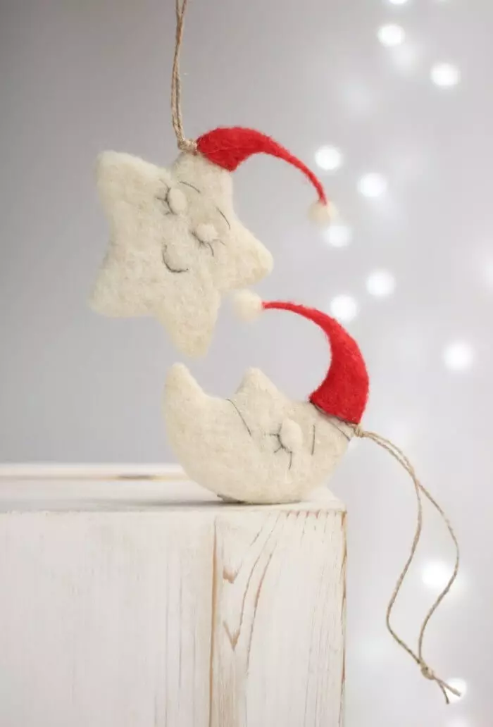 Artesania d'Any Nou de Felt: idees interessants, belles i originals 3139_11