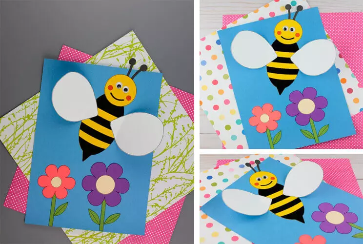 ฤดูร้อน Applique สำหรับเด็ก: ผึ้งกระดาษสี 3208_1