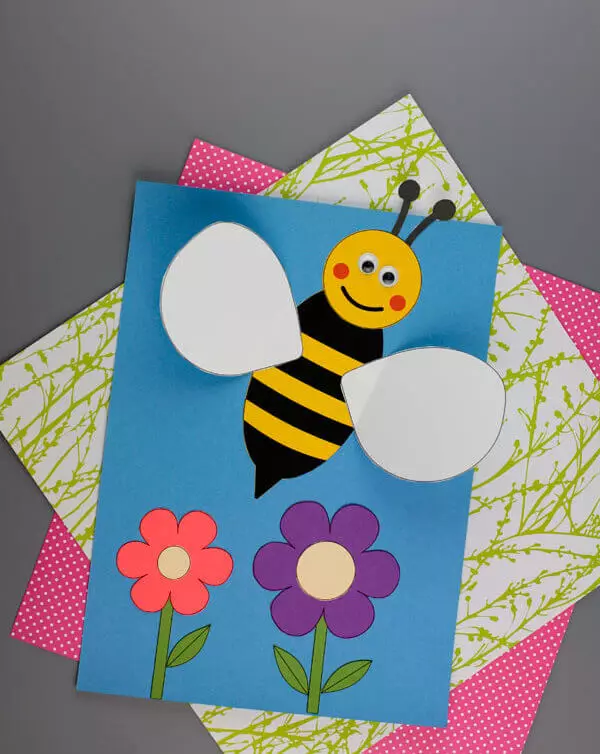 Applique estiva per bambini: ape di carta colorata 3208_2