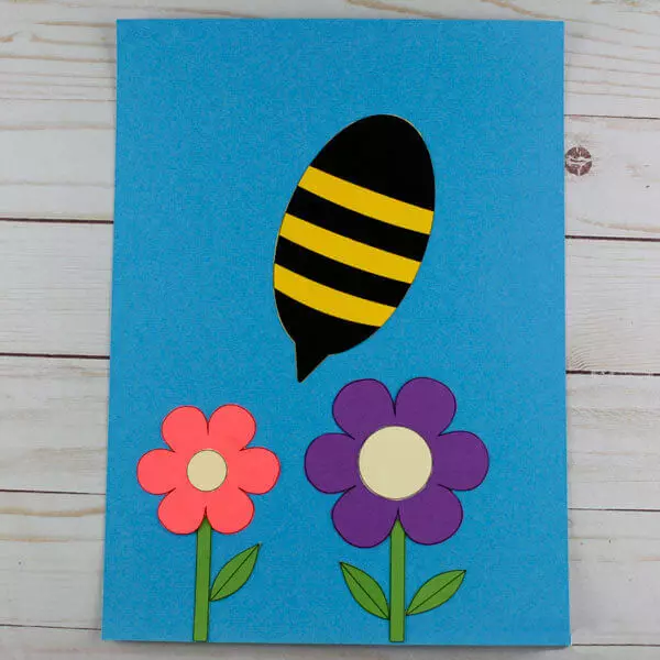 Applique estiva per bambini: ape di carta colorata 3208_6