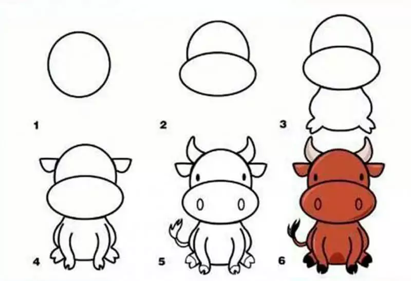 Býk kresba. Jak nakreslit býk s tužkou fased? 3219_14