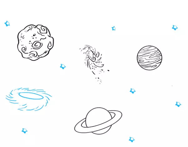 Piirrä tilaa. Kuinka piirtää Cosmos kynävaiheita? 3221_10