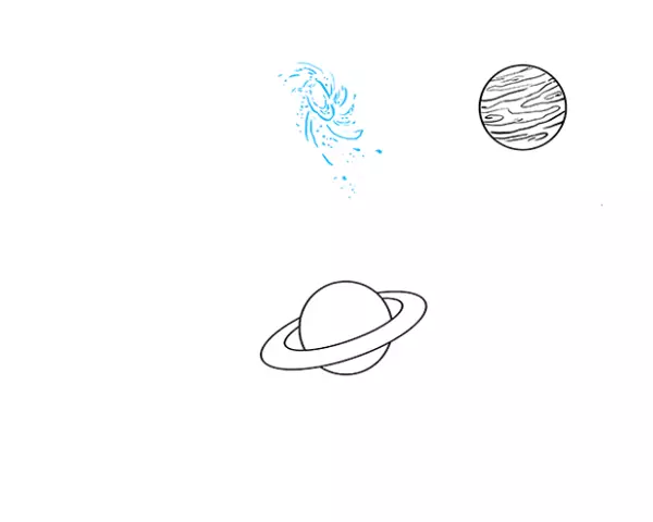 Dibuja espacio. ¿Cómo dibujar etapas de lápices de cosmos? 3221_7
