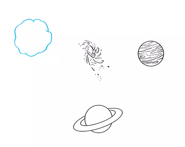 Draw space. How to draw cosmos pencil stages? 3221_8