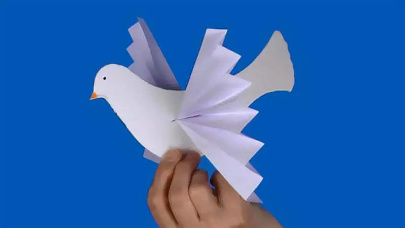 วิธีการทำนกพิราบจากกระดาษด้วยมือของคุณเอง 3223_18